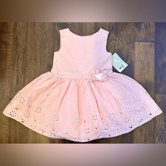 Disney | Dresses | Pink Eyelet Disney Minnie Mouse Dress | Poshmark